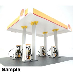Scale 1:43 Diorama Petrol Station Gas Station Miniature Model Gasoline ...