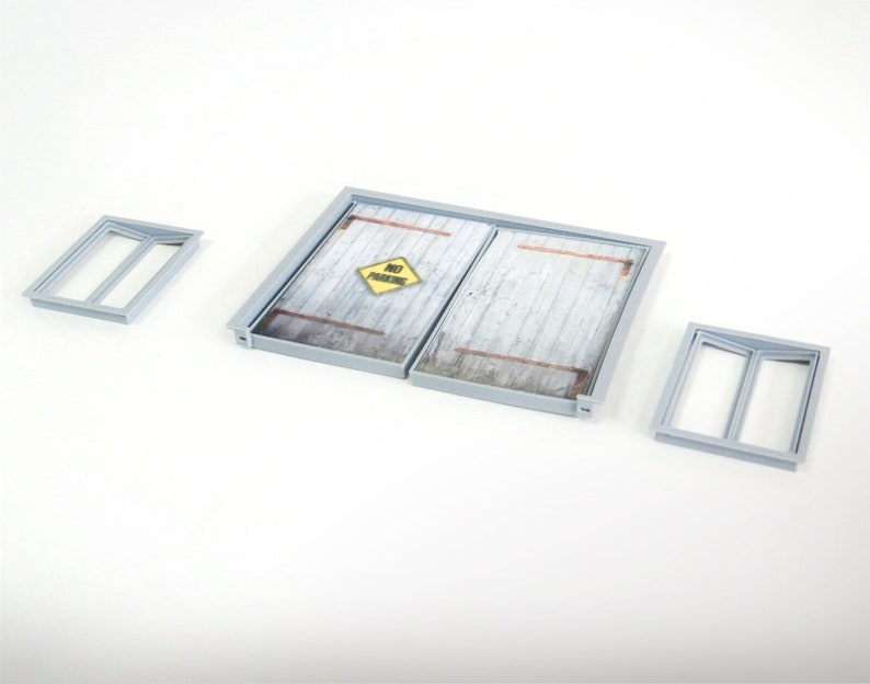 Retro Door and Windows Set. Scale 1:24. Garage Modelling Parts. Diorama ...