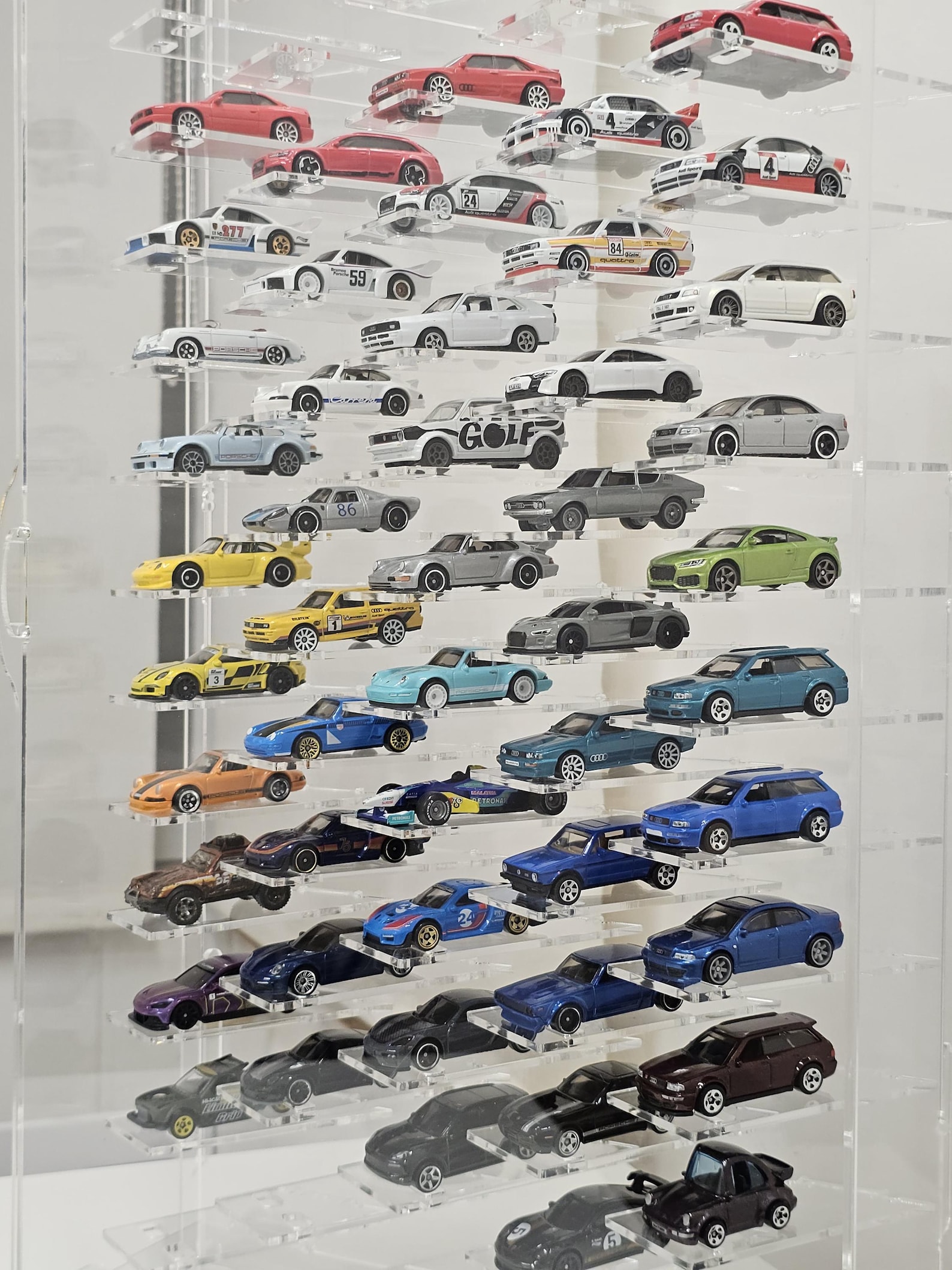 1:64 Scale Diecast Car Display Case – Clear Acrylic Vitrine Holds 60 ...