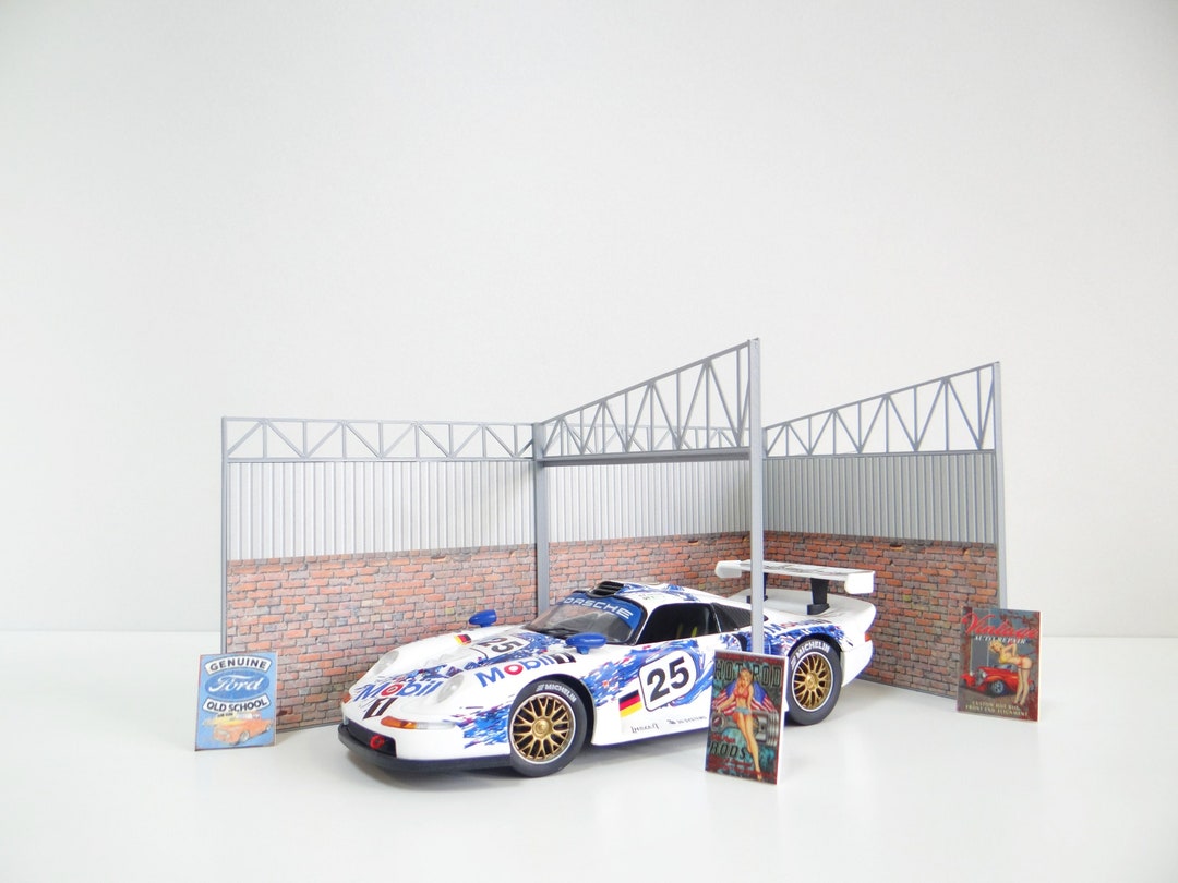 Scale 1:18 "metal" Shelter Open Garage Miniature Car Models Display ...