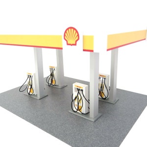 Scale 1:43 Diorama Petrol Station Gas Station Miniature Model Gasoline ...