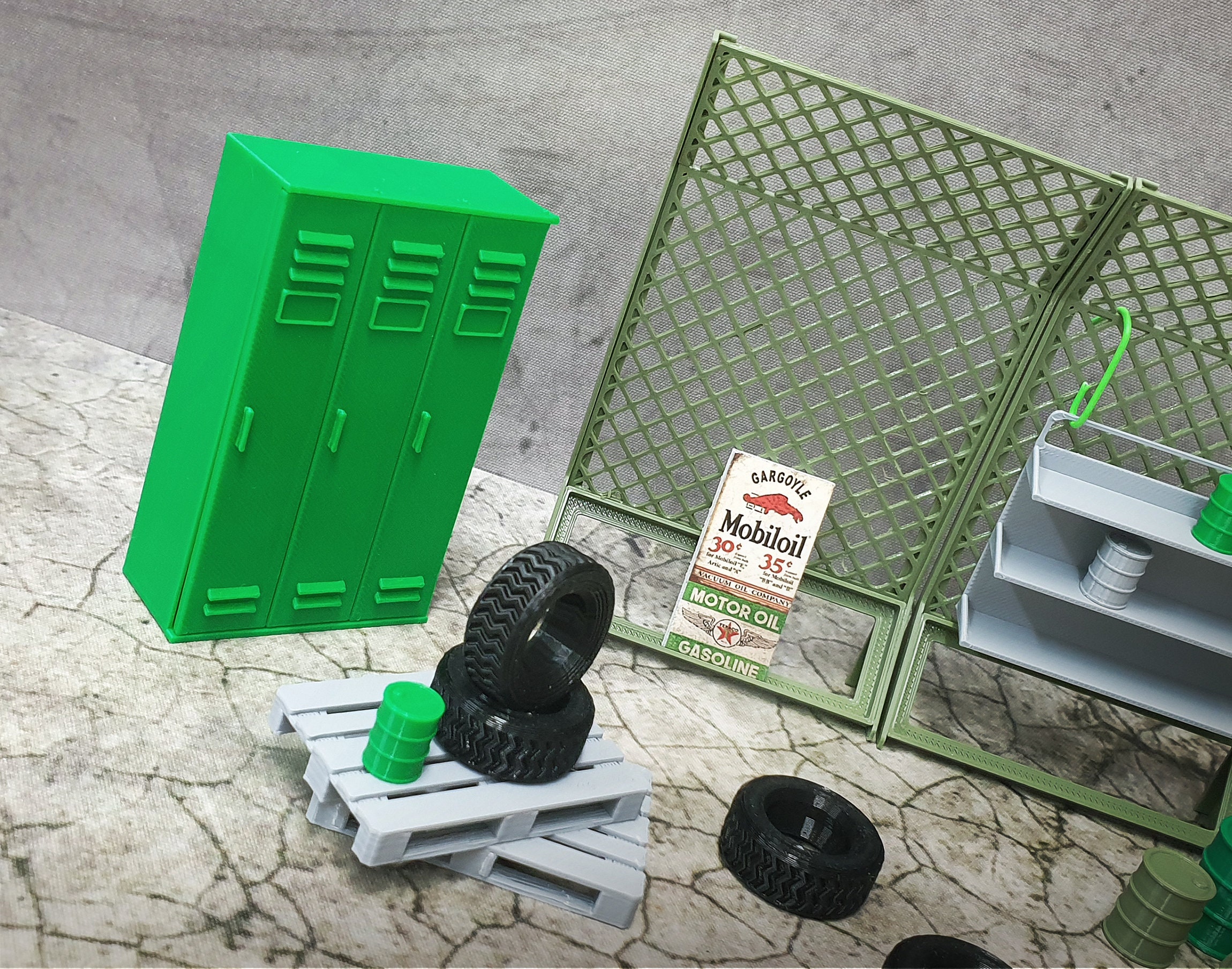 Diorama Car Garage Props Set. Scale 1:24. Garage Service Equipment ...