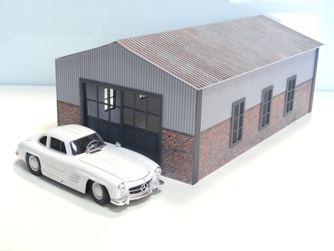 Hangars-barn Scale 1:24 Car Models Garage Big Diorama Model Kit Die ...