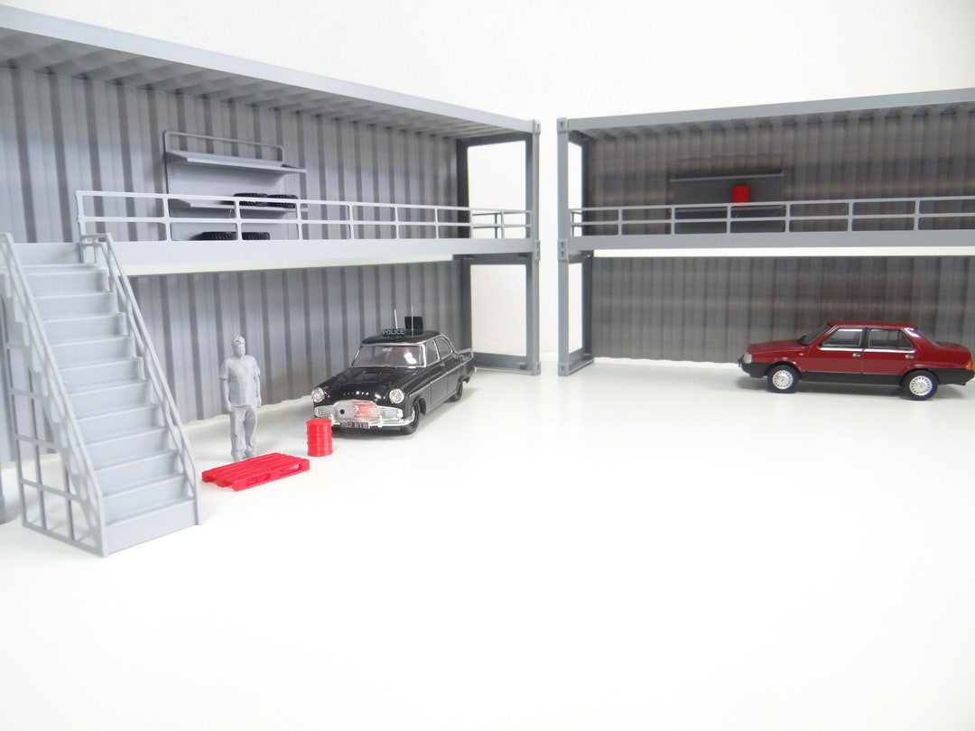 Scale 1:43 Diorama Two-floor Containers Garage With Equipment Car ...