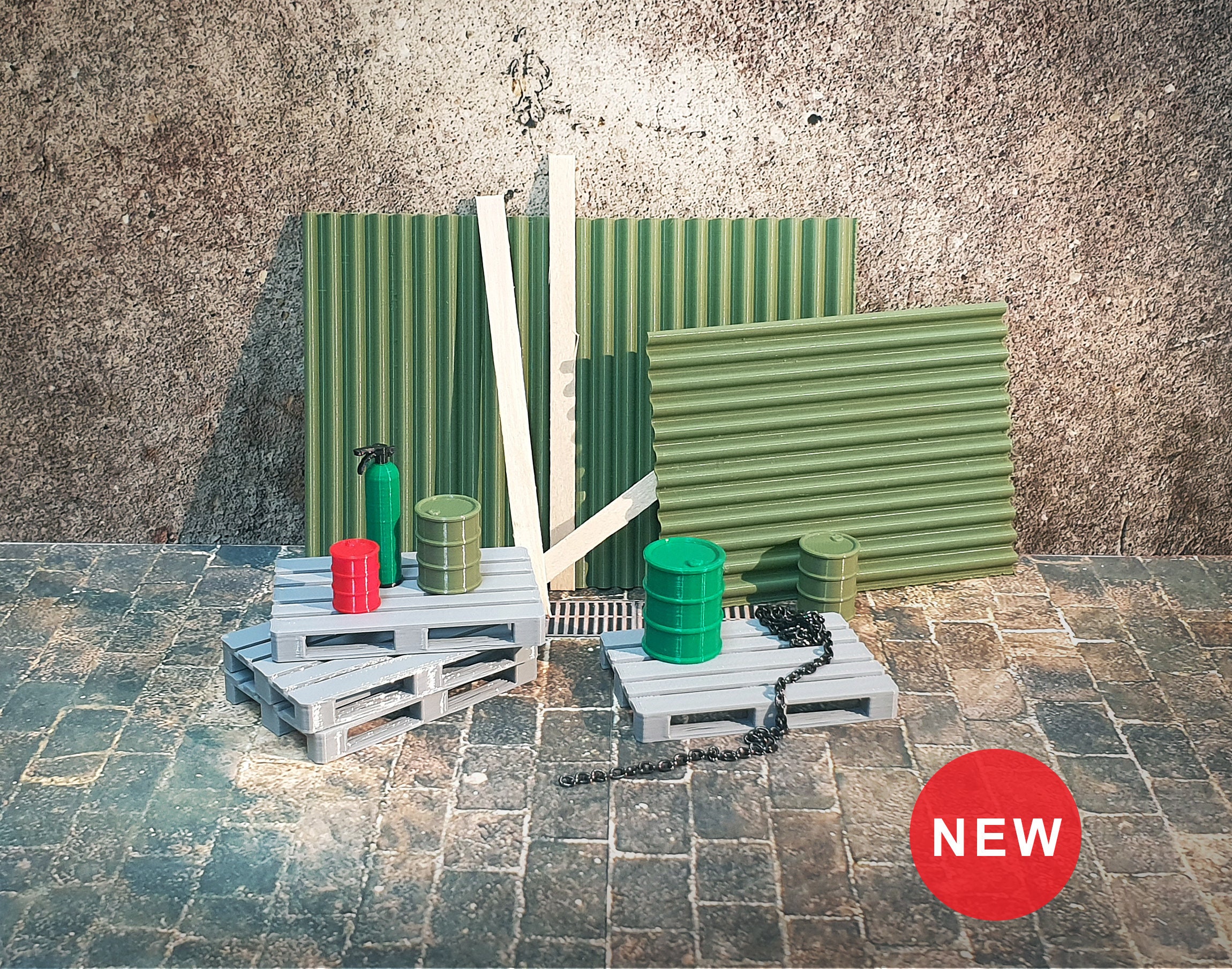 Diorama Car Garage Props Set. Scale 1:24. Diorama Garage Interior Scene ...