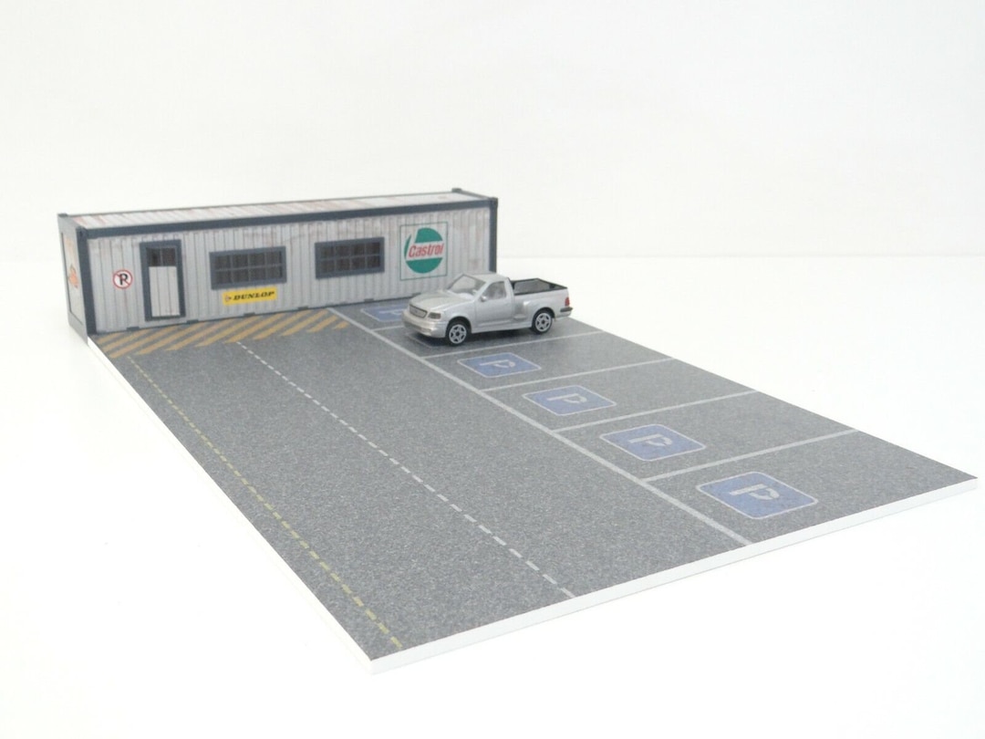 Office Container Diorama Model Parking Base 1:43 Scale Model Car ...