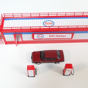 Scale 1:43 Diorama Gas Station Miniature Diorama Model Cars Display ...