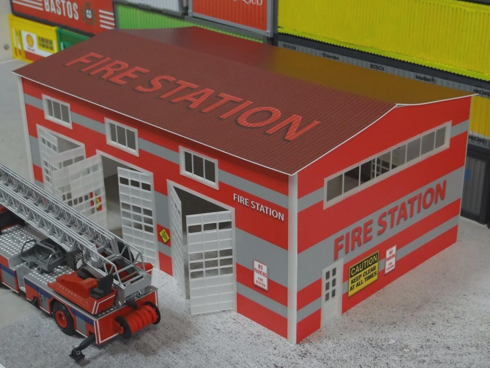 1:43 Scale Fire Station Diorama Model Kit - Fire Department Display - Etsy