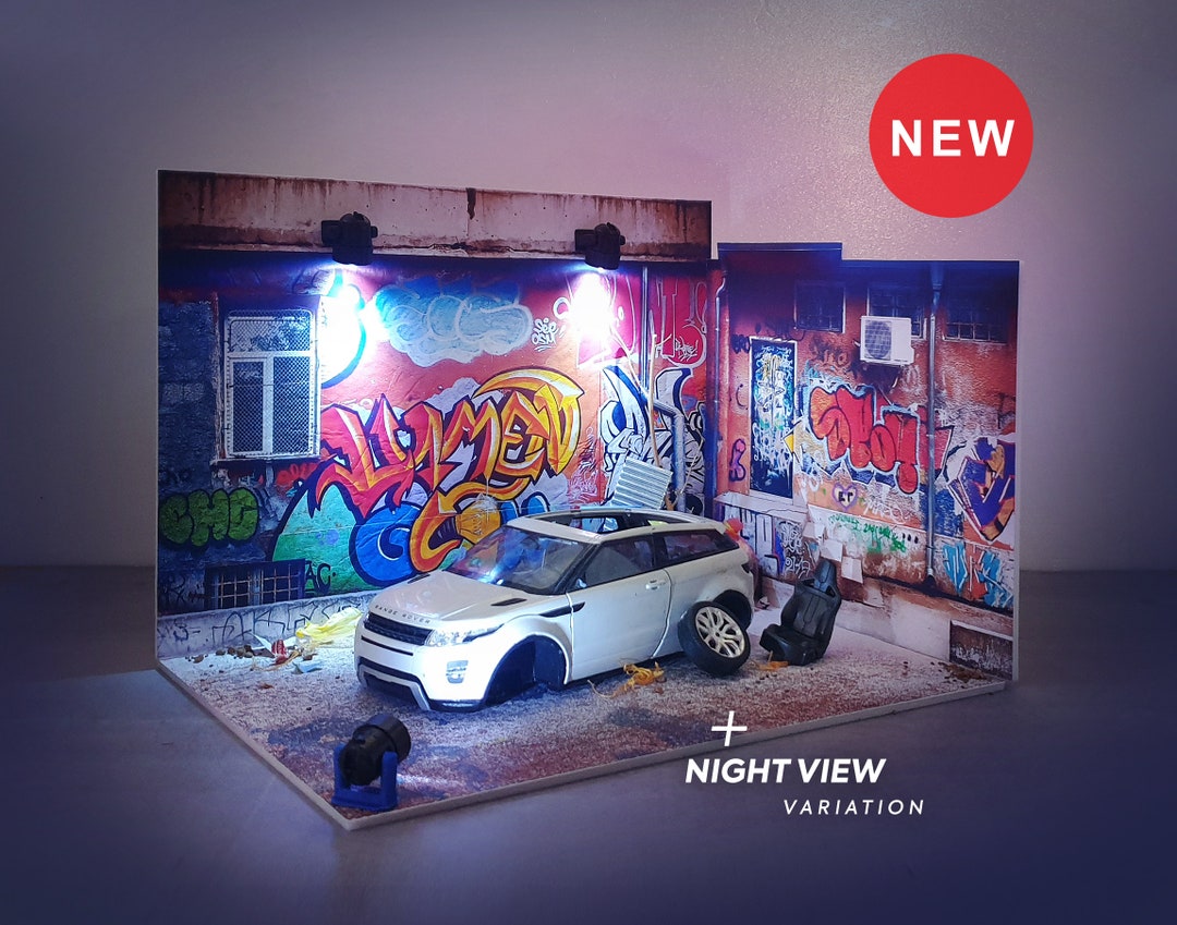 Graffiti Street Diorama Display. Scale 1:24. Diorama Garage Scene ...