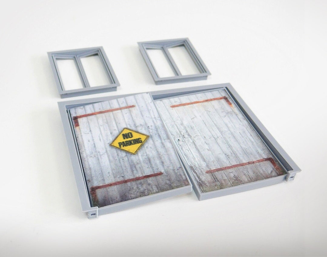 Retro Door and Windows Set. Scale 1:24. Garage Modelling Parts. Diorama ...