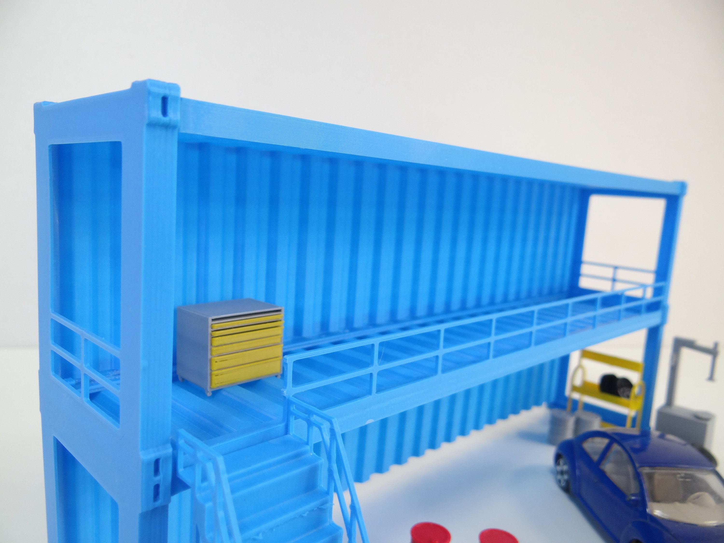 Scale 1:43 Diorama Two-floor Containers Garage Model Cars Display ...