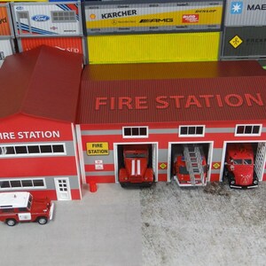 1:43 Scale Fire Station Diorama Model Kit - Fire Department Display - Etsy