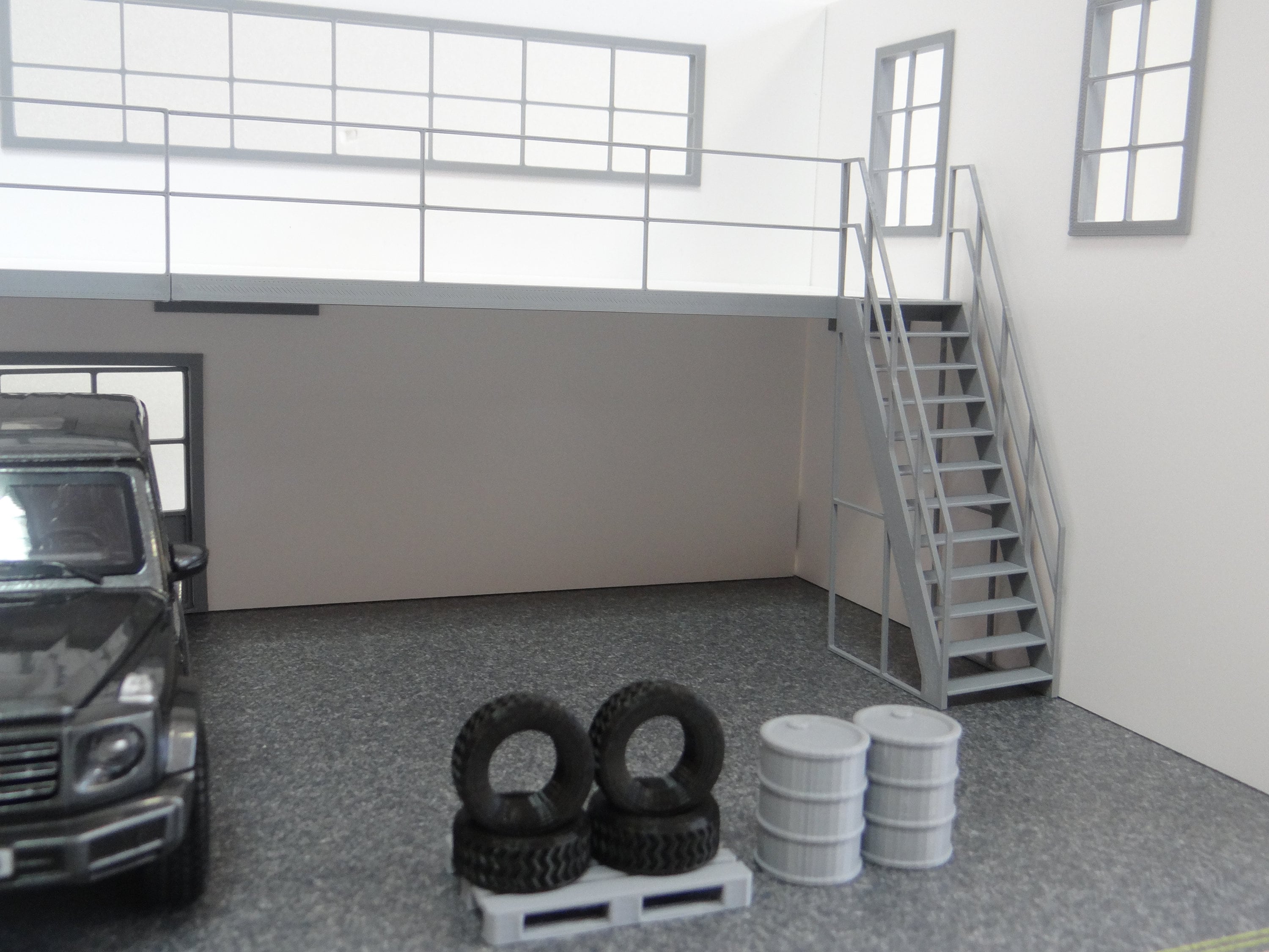 Scale 1:24 Diorama Two-floor Auto Garage Model Car Display Diorama ...