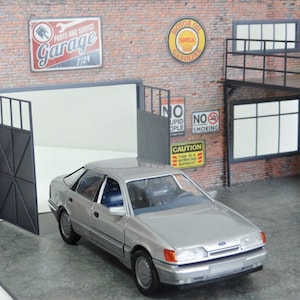 1:24 Scale Two-story Brick Garage Diorama Model Kit – Miniature Car ...