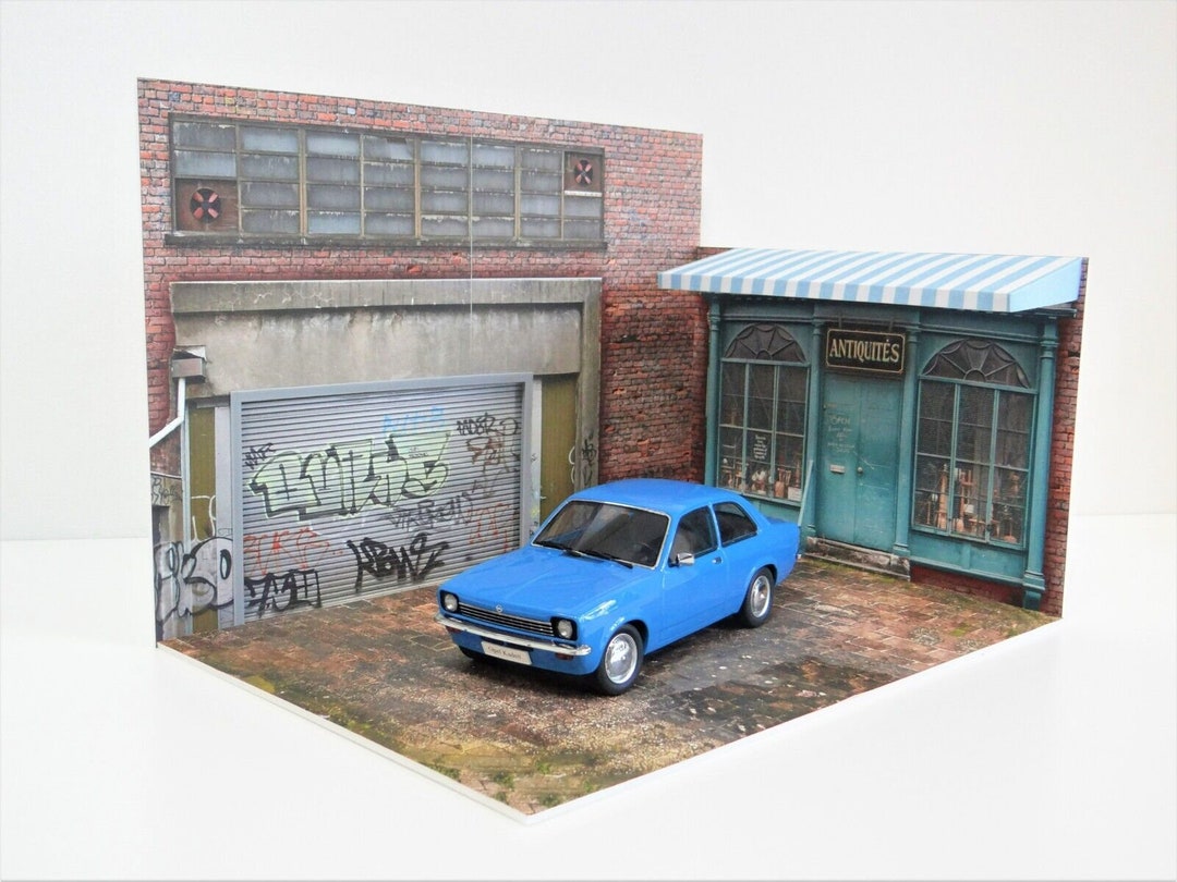 Car Models Display Scene 1/18 Street Store With Garage Diorama Model ...