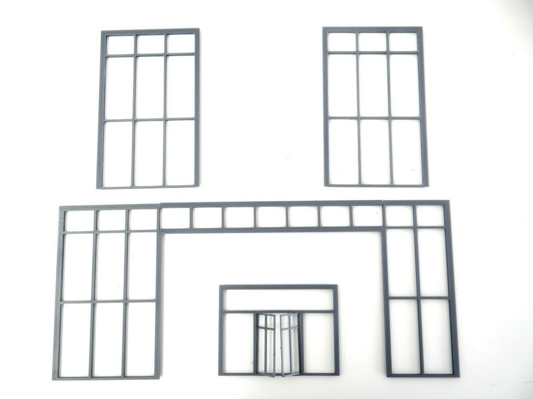 Scale 1:43 Doors / Windows Showroom Building Model Making Diorama Parts ...