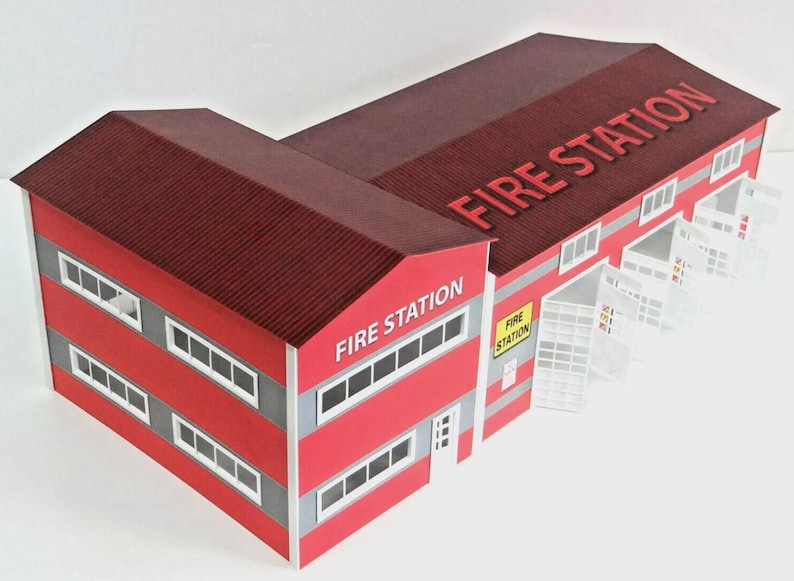 1:43 Scale Fire Station Diorama Model Kit - Fire Department Display - Etsy