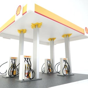Scale 1:43 Diorama Petrol Station Gas Station Miniature Model Gasoline ...