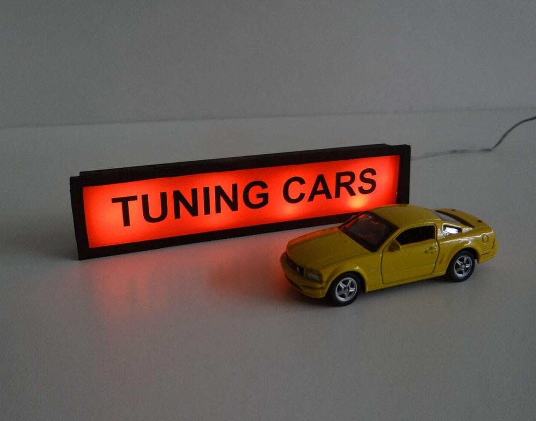 Light Box Tuning Cars. Diorama LED Sign. Advertising Illuminated Signs ...