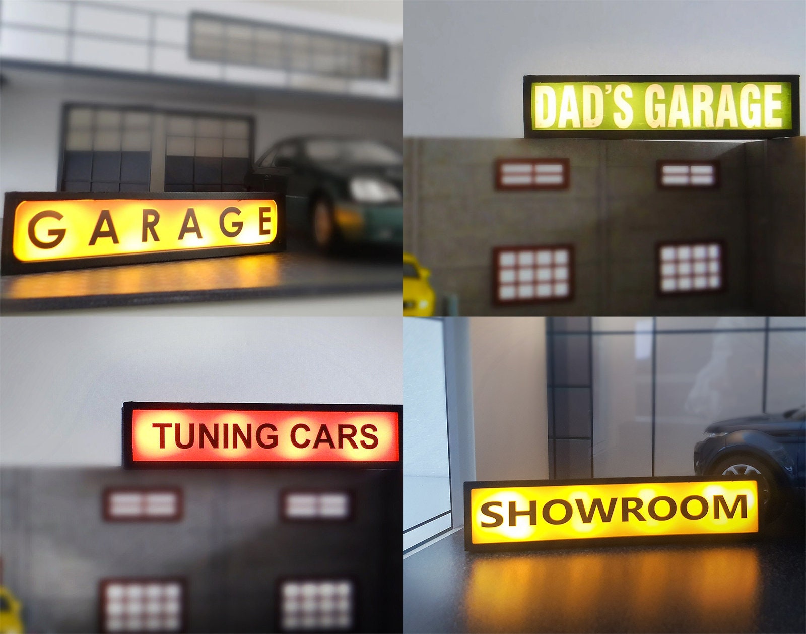 LED Light Box Sign. Scale 1:24. Diorama Illuminated Advertising Sign ...