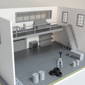 Scale 1:43 Two-floor Car Garage With Equipment Auto Service Car Model ...