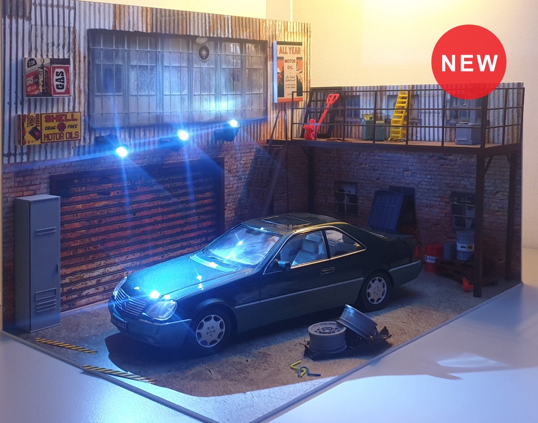 Diorama Set of 3 Lights / Garage Lights / Scale 1:18, 1-24 / Building ...