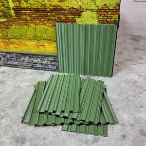 Corrugated Roofing Sheets 1:24 Scale – Diorama Building Parts Metal ...