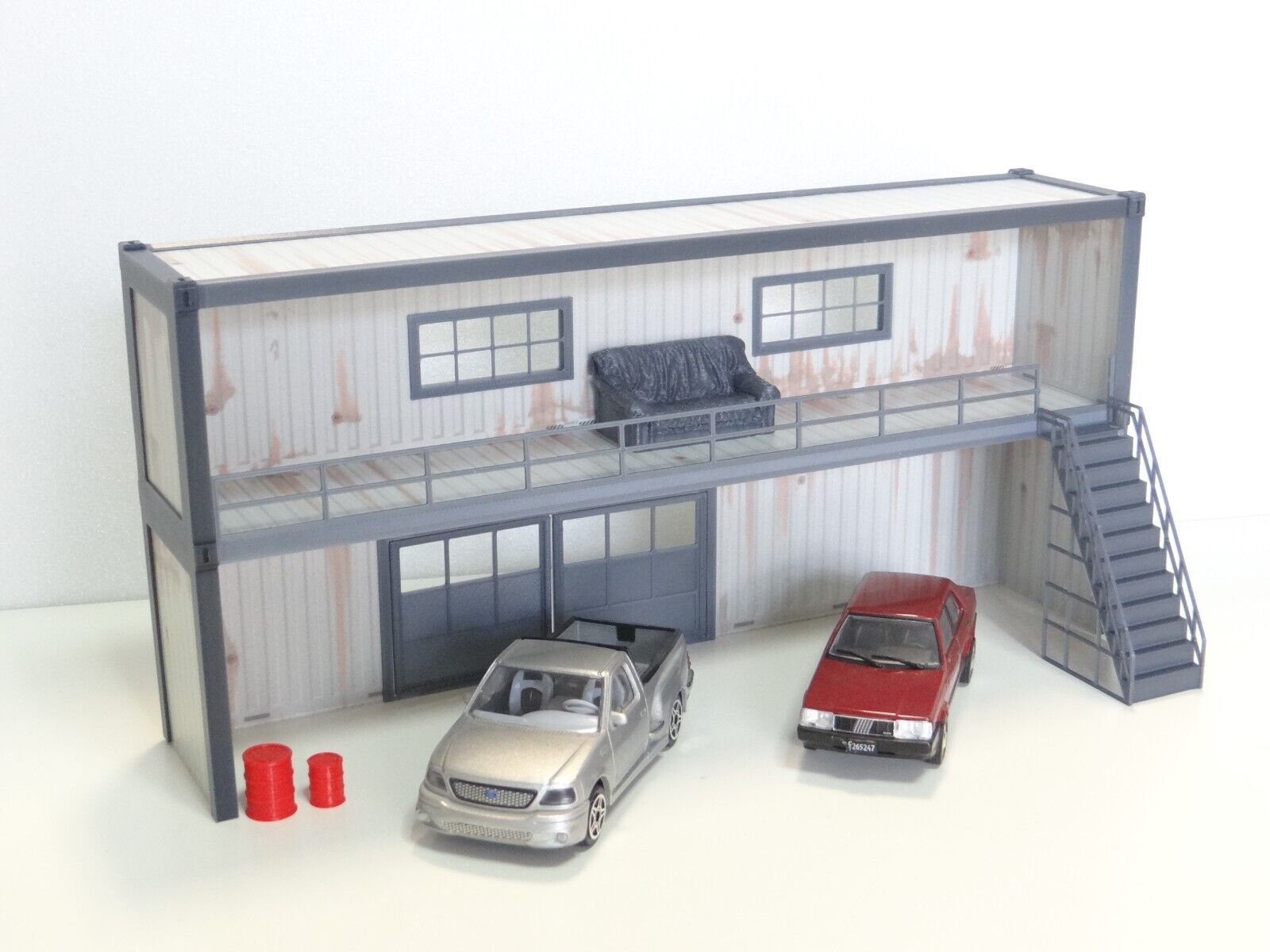 Scale 1:43 Diorama Rusty Containers Garage With Second Floor - Etsy