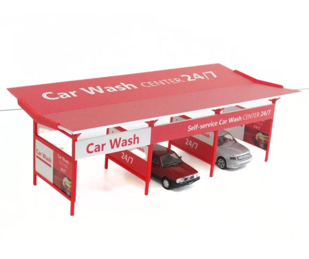 1:43 Scale Car Wash Diorama Kit Mini Auto Scene for Model Cars Display ...