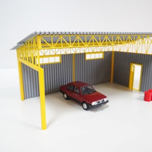 Scale 1:43 Diorama Open Garage Models Metal "sheet" Shed Garage ...