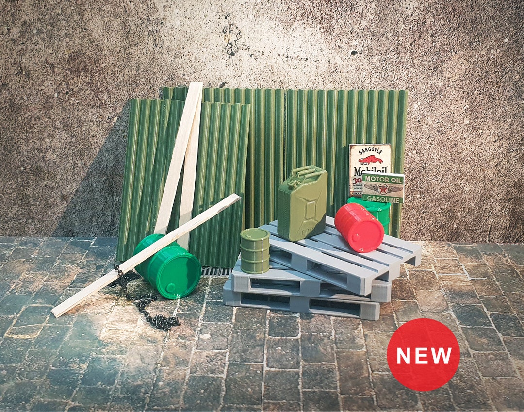 Large Pallet Set Scale 1:18 Garage Decoration Storage Equipment Modelling Accessories Diorama ...