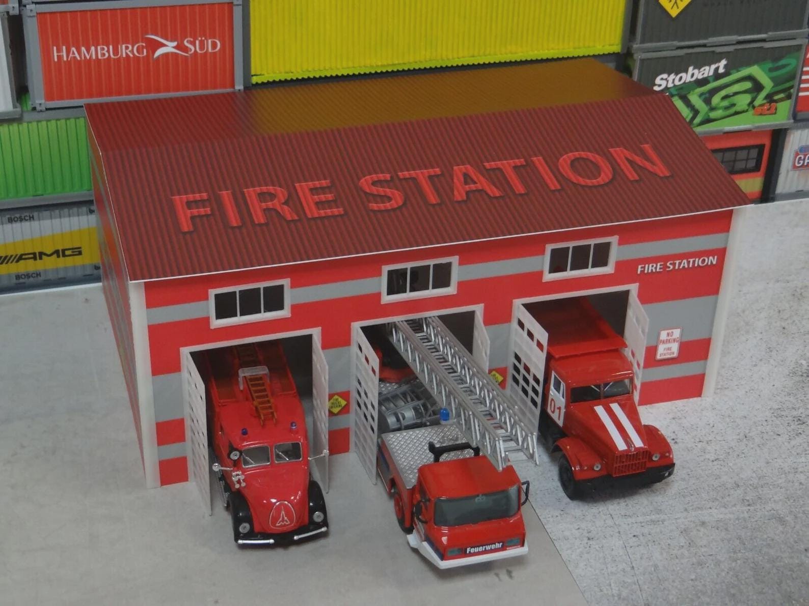 1:43 Scale Fire Station Diorama Model Kit - Fire Department Display - Etsy