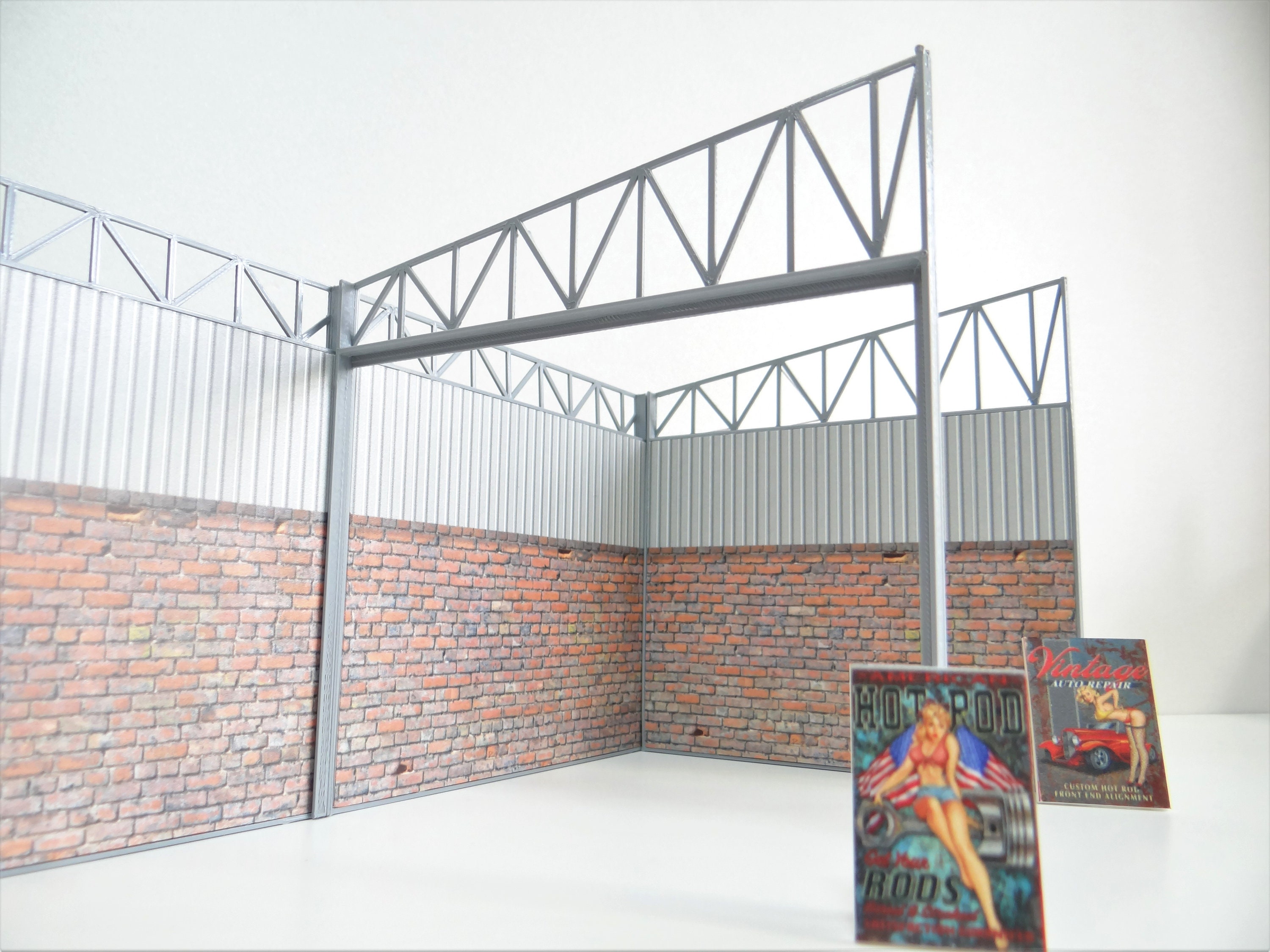 Scale 1:18 "metal" Shelter Open Garage Miniature Car Models Display ...