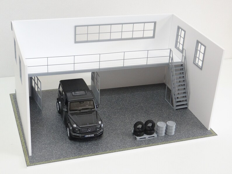 1:24 Scale Two-story Car Garage Diorama Kit - Etsy