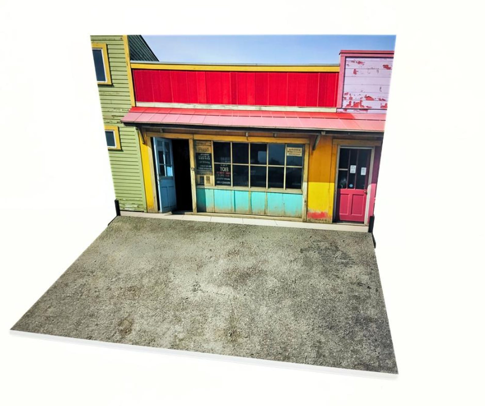 City Store Storefront Diorama 1:24 Scale – Model Car Display Background ...
