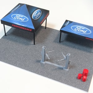 Rally Sponsor Tents With Parking Base / Scale 1:60, 64 / Sports Car ...