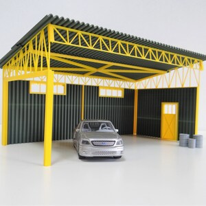 Scale 1:43 Diorama Open Garage Models Metal "sheet" Shed Garage ...