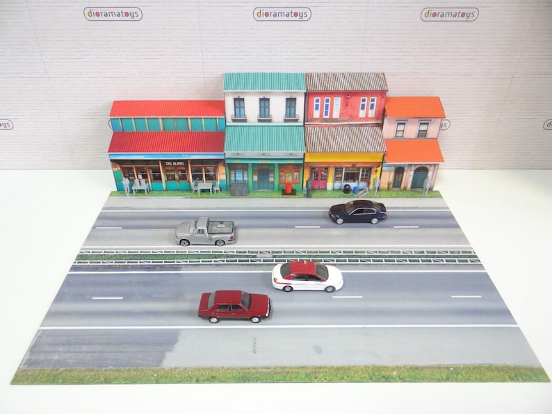 City Environment Miniatures 1/43 Diorama Models Buildings Urban Scene ...