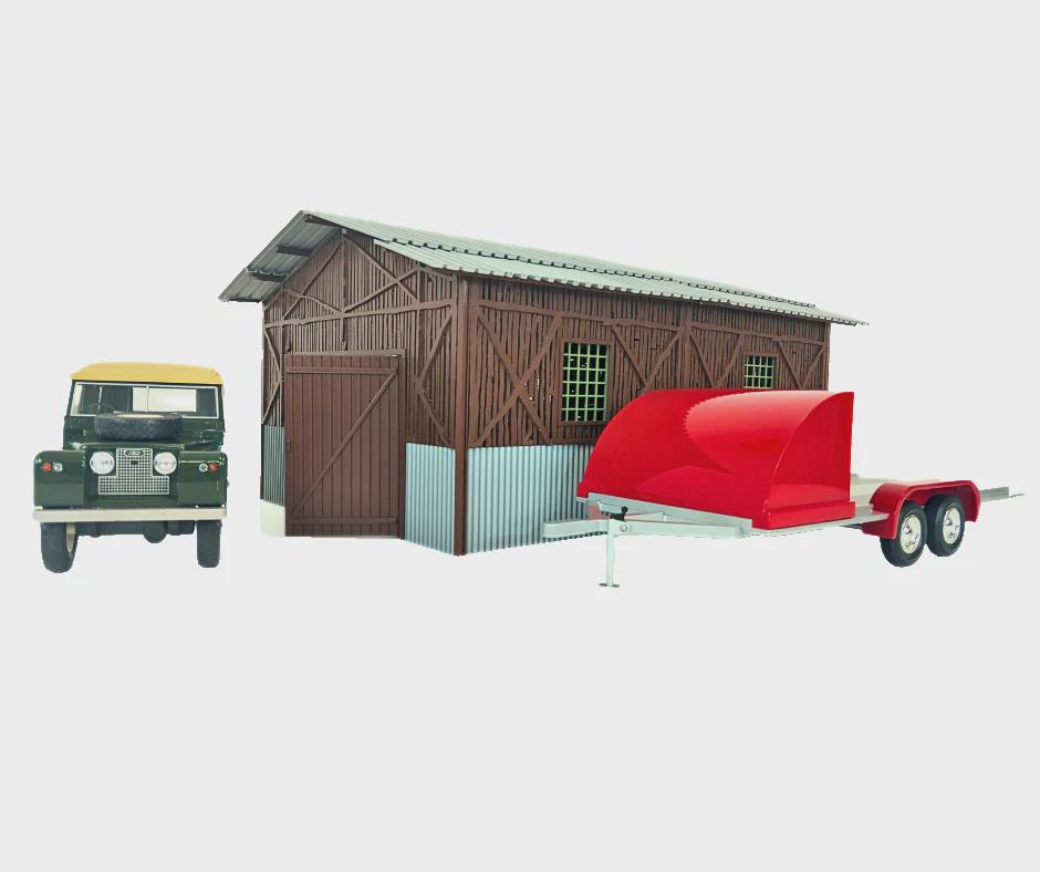 1:18 Scale Wooden Barn Diorama Kit – Model Car Display Accessory ...