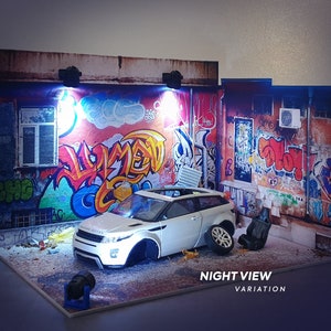 Graffiti Street Diorama Display. Scale 1:24. Diorama Garage Scene ...