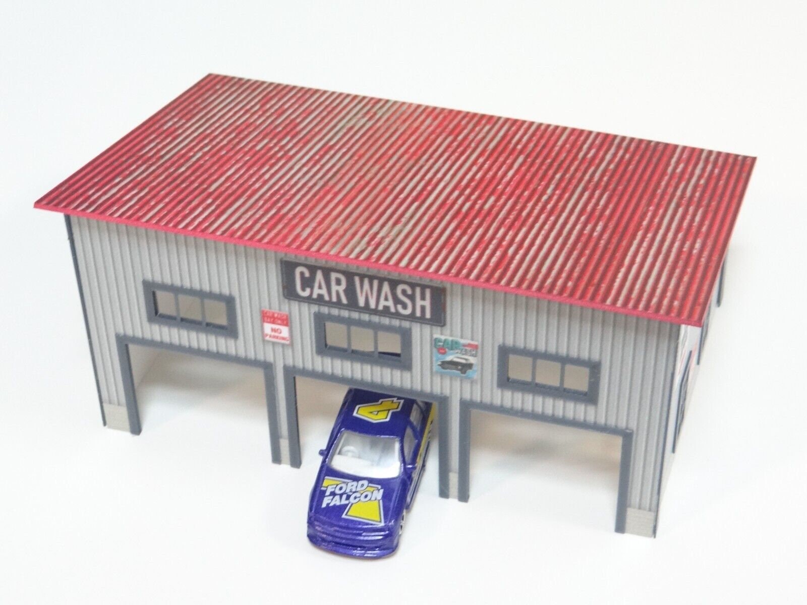 Cleaning Auto Center / Diorama Car Wash Model / Scale 1:60, 64 / Model ...