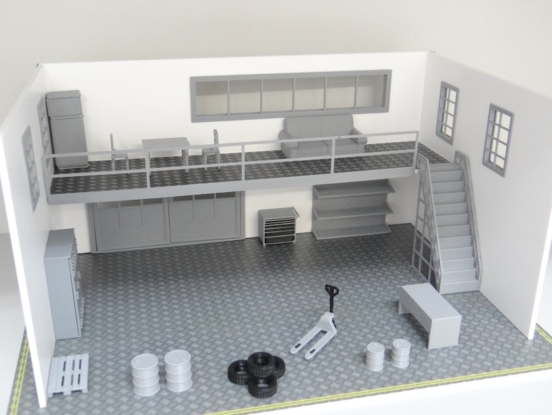 Scale 1:43 Two-floor Car Garage With Equipment Auto Service - Etsy