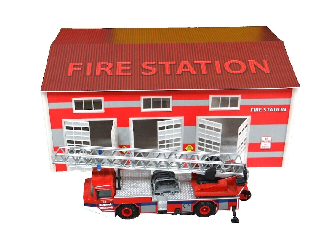 Fire Station Diorama Kit 1:43 Scale – Model Display for Fire Department ...