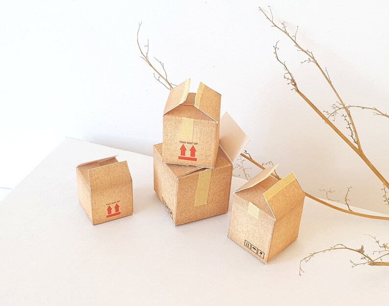 Diorama Set of Paper Boxes/cartons. Scale 1:18, 24. Miniature Paper ...