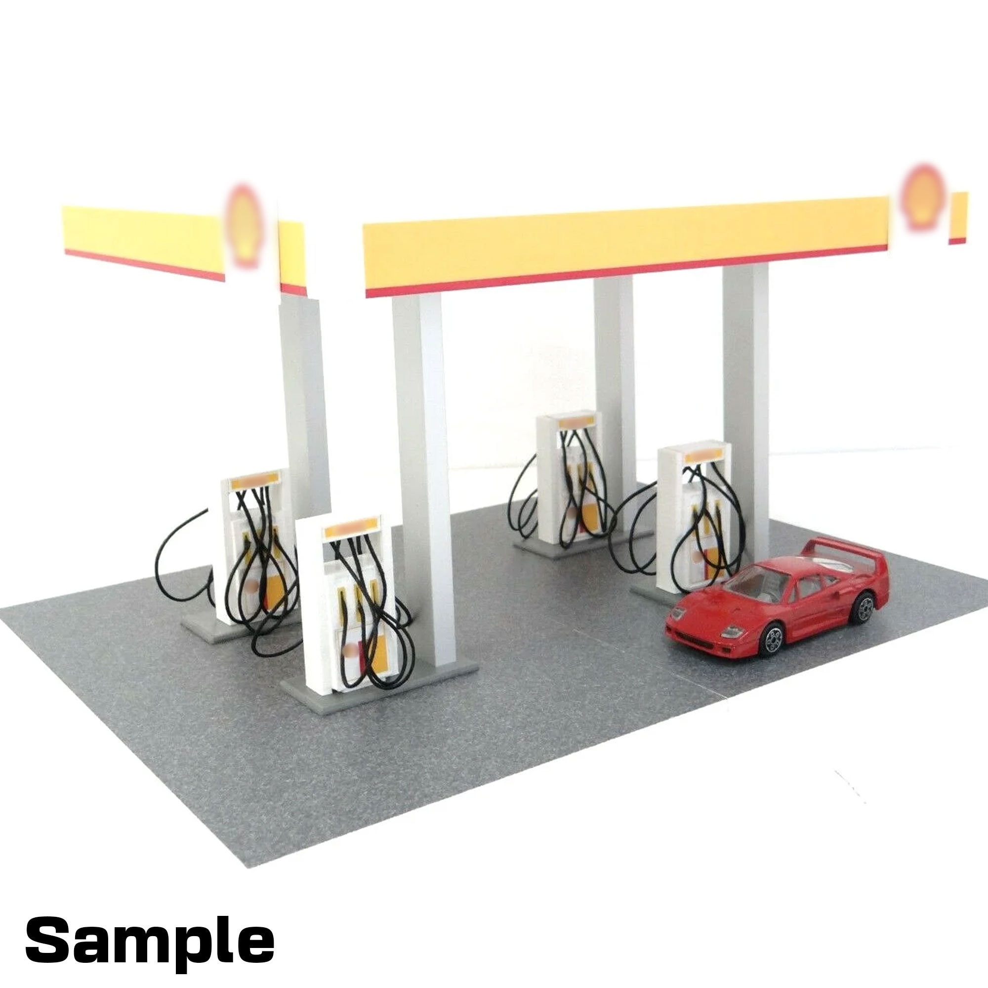 Scale 1:43 Diorama Petrol Station Gas Station Miniature Model Gasoline ...