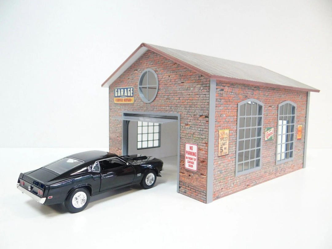 DIY Garage Model Scale 1:24 Diorama Kit Miniature Cars Display Size 1/ ...