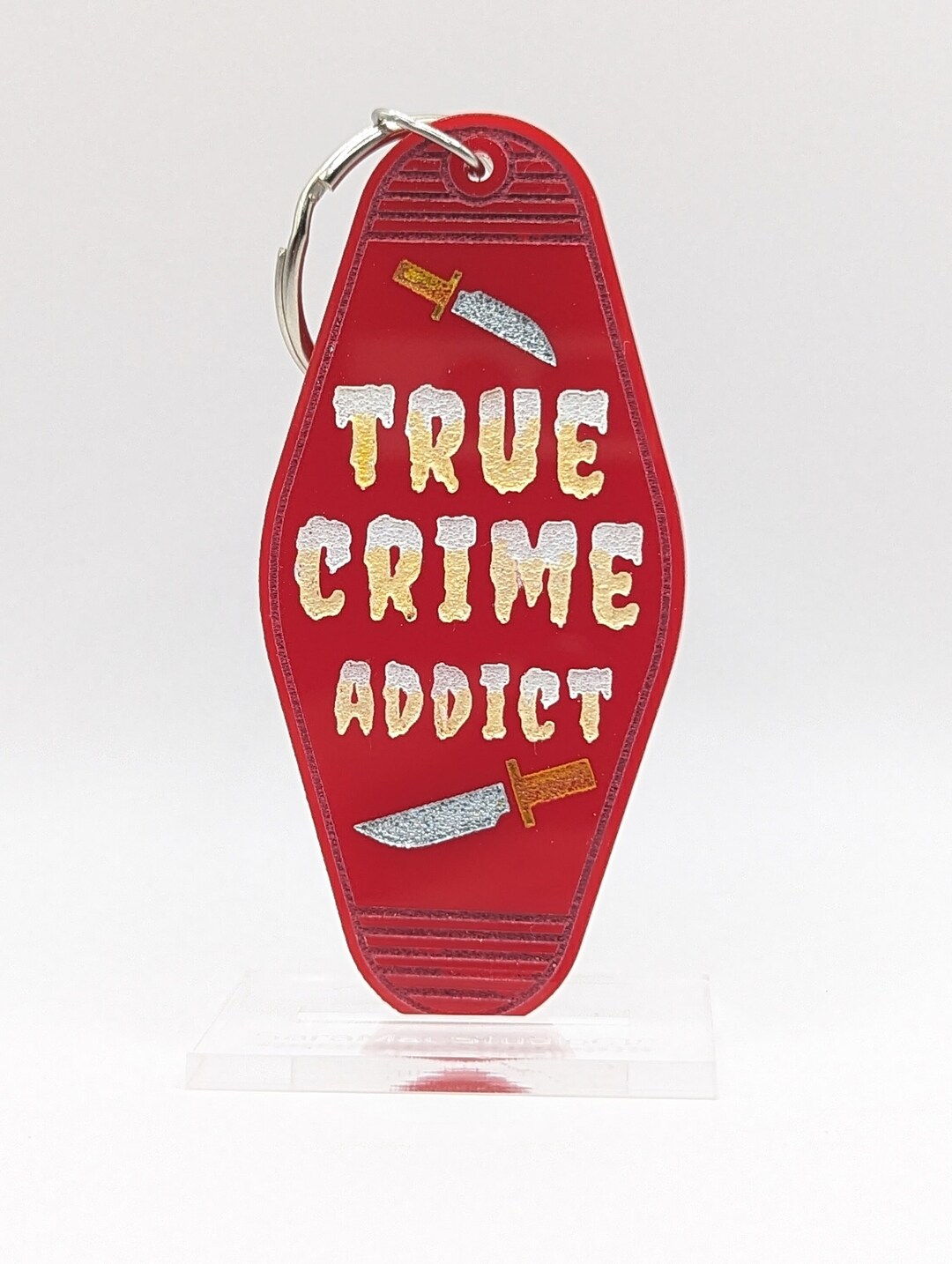 True Crime Addict Keychain, Listing is for One Keychain With Your ...