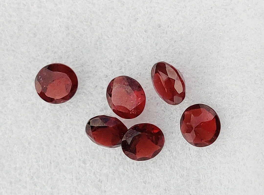 Best A+ 7 Piece Garnet Round Cut Gemstone ,7mm Garnet Cut Round, Garnet ...