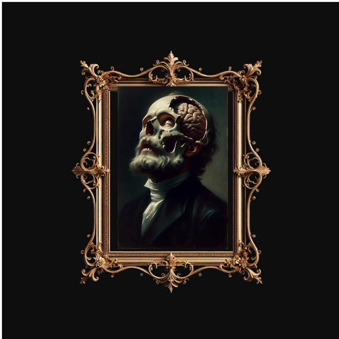 The Haunted Man Skull Brain Poster Instant Download Printable Home ...