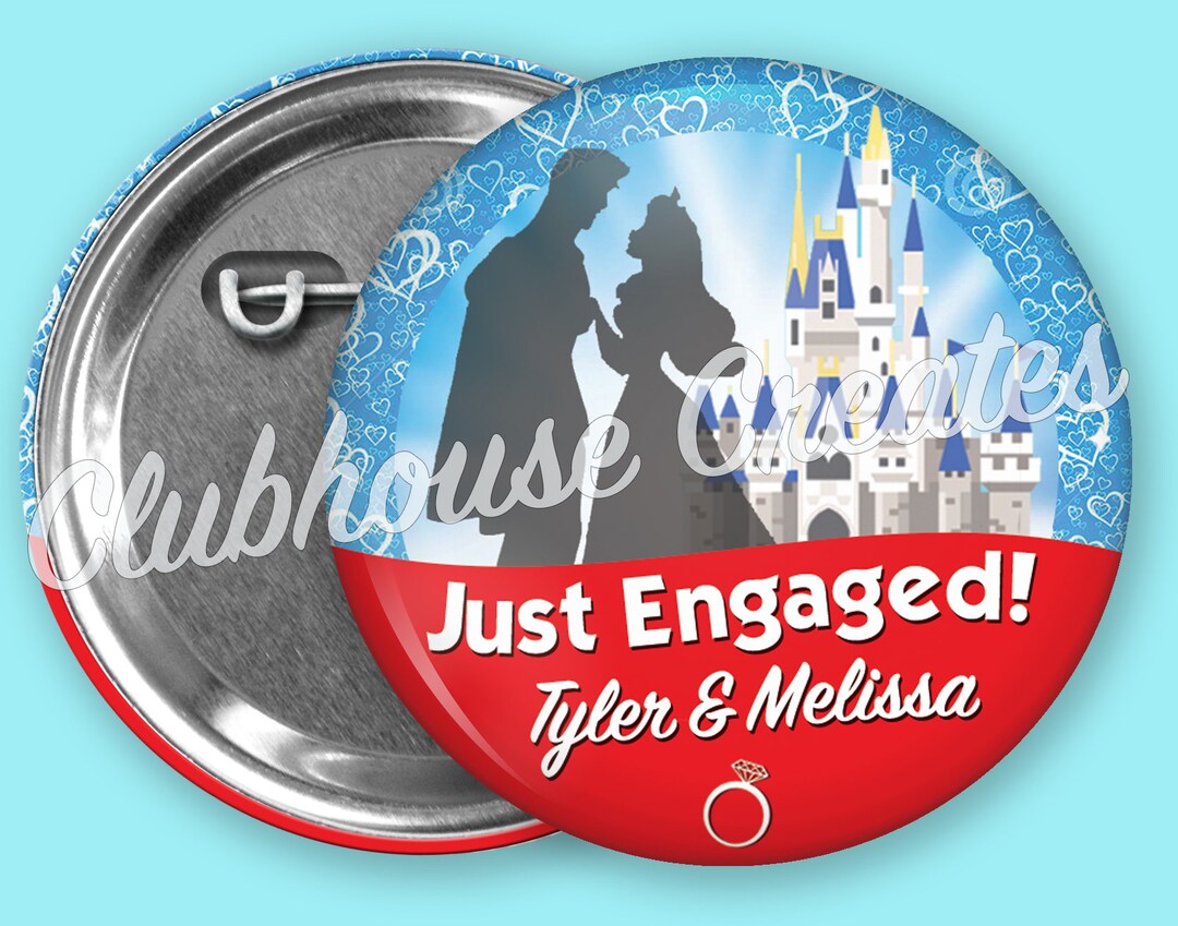 Just Engaged Button, Custom Just Engaged Button, Engagement Button ...